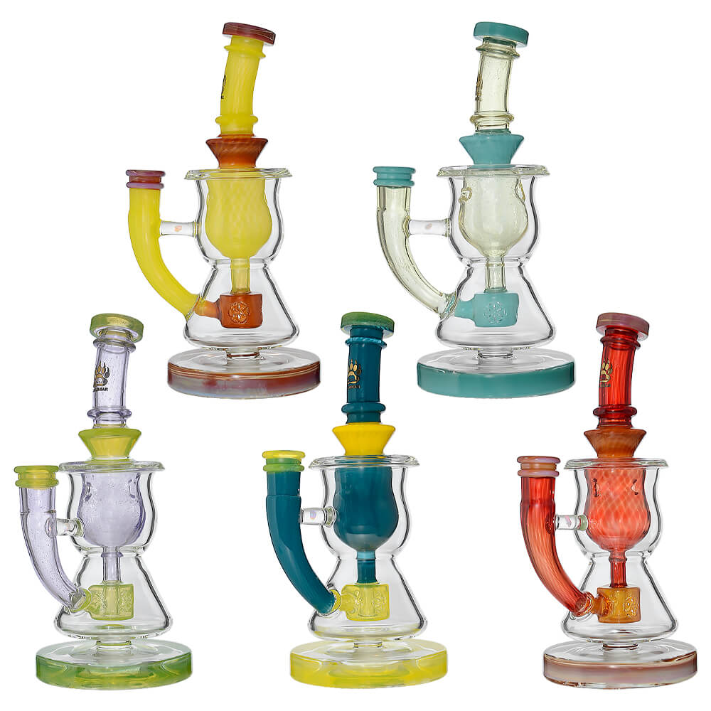 Calibear Curvy Torus Incycler Dab Rig – 8" Glass Rig with Torus Chamber