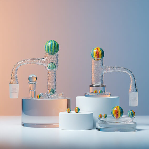 Calibear Heady Cactus Wigwag Dichro Dab Rig - Custom Functional Art
